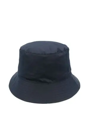 Barbour Reversible Bucket Hat With Check Pattern And Narrow Brim - Navy