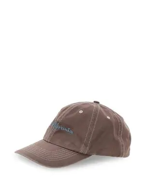 ERL Adjustable Fit Cotton Embroidered Detailing Top With Curved Peak - Brown
