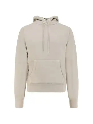 ENTIRE STUDIOS Cotton Drawstring Hood Sweatshirt With Ribbed Cuffs - Beige