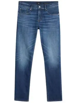 7 For All Mankind Classic Denim Jeans With Belt Loops - Denim Blue