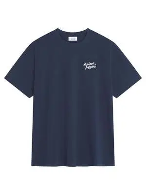 Maison Kitsuné Logo T-shirt With Short Sleeves - Navy