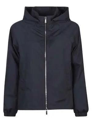 MOORER Zip-up Hooded Jacket - Navy