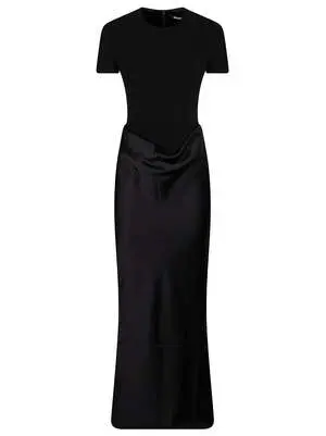 ROTATE BY BIRGER CHRISTENSEN Cap-sleeve Draped Maxi Dress