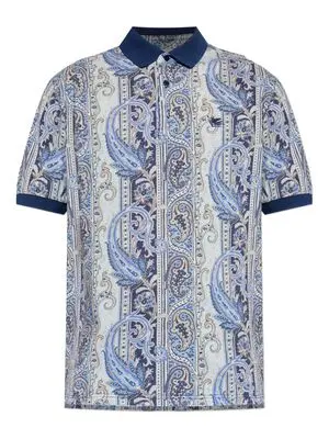 Etro Patterned Button-up Short Sleeve Ribbed T-shirt