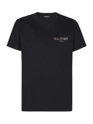 Balmain T-shirt With Vintage Gel Logo - Black