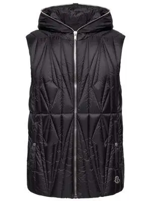 Moncler Quilted Hooded Vest - Black
