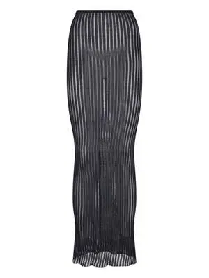DONDUP Viscose Blend Mini Skirt With Metallic Accents - Black