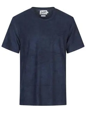 MC2 SAINT BARTH Mc2 Saint Barth Round Neck Short Sleeve Logo T-Shirt - Size Large Navy