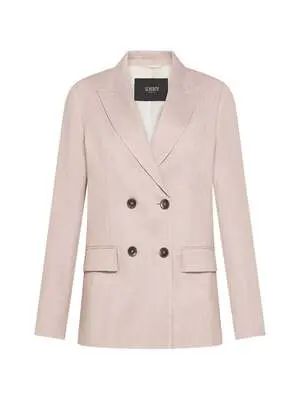 Seventy Double Breasted Linen Blend Mini Jacket - Pink