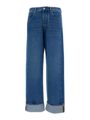Bottega Veneta Turn-up Hem Jeans With Embossed Motif