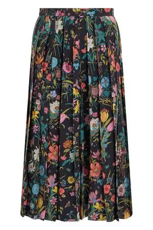 GUCCI Gucci Long Floral Silk Skirt With Elastic Waist