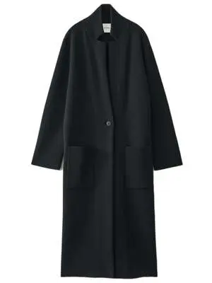 LISA YANG Cashmere Coat With Peak Lapels And Patch Pockets - Nero