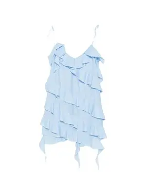 LES FILLES D'EVA Mini Ruffled Dress - Light Blue