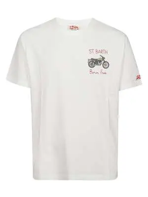 MC2 SAINT BARTH Short Sleeve Graphic Cotton T-shirt For - White