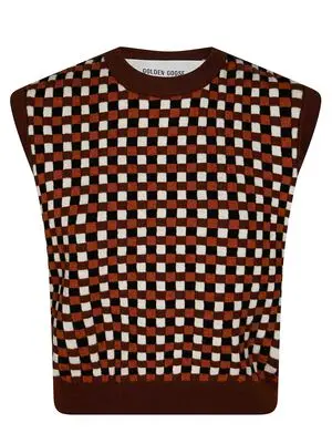 GOLDEN GOOSE Wool Gilet For Mini Style - Marrone