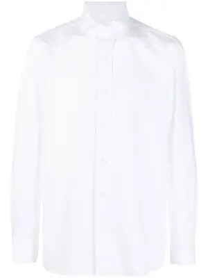 LUIGI BORRELLI Stylish Cotton Long Sleeve Shirt With Buttoned Cuffs - White