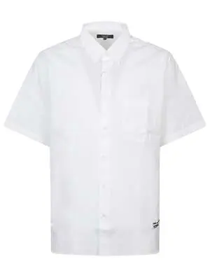 Comme Des Garçons Short Sleeve Button-up Shirt With Chest Pocket - White