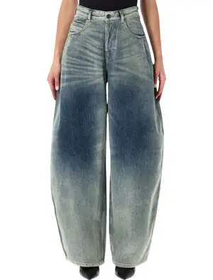 DIESEL® DIESEL "True Hemp Cotton" Wide Leg Jeans Mid Blue