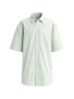 Dries Van Noten Striped Short-sleeve Button-up Shirt - Green