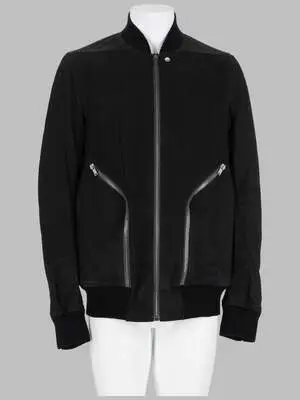Rick Owens Leather Jacket With Sculpted Silhouette - Black