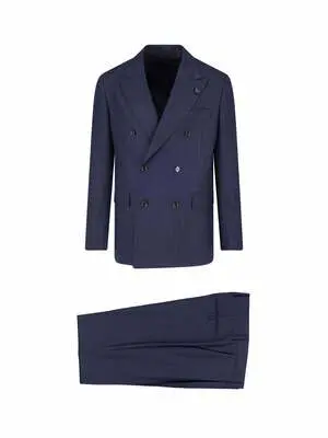 LARDINI Double-breasted Suit Set - Blue