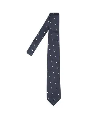 LARDINI 100% Silk Tie With Refined Finish - Blue