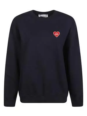 Giada Benincasa Crew Neck Embroidered Heart Sweatshirt - Navy