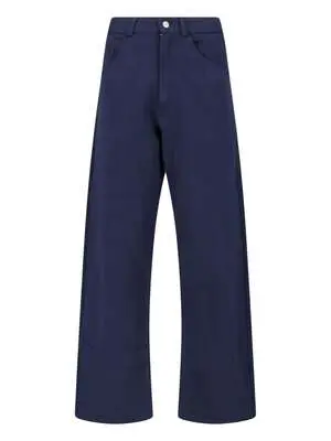 MAISON MARGIELA 100% Cotton Pocket-lined Trousers - Blue