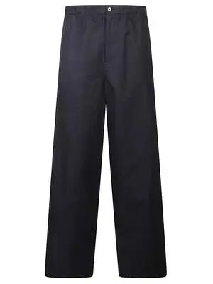 JIL SANDER Cotton Wide-leg Trousers - Navy