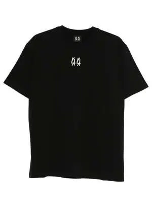 44 LABEL GROUP Graphic Print Crew Neck T-shirt Man's Short Sleeve Mini - Black