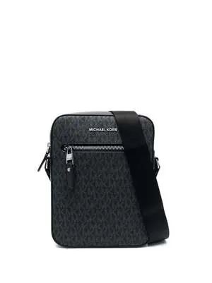 Michael Kors Allover Logo Print Crossbody Bag - Black