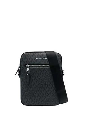 Michael Kors Allover Logo Print Crossbody Bag - Black