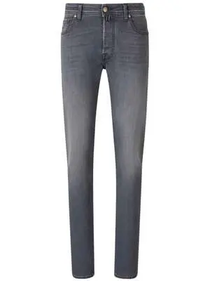 JACOB COHЁN Front Button Five-pocket Jeans - Grey