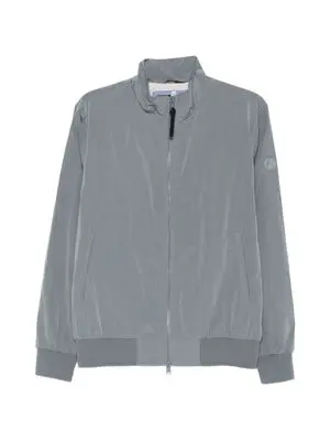 PEOPLE OF SHIBUYA Lightweight Zip-up Jacket With Stand Collar - Light Blue