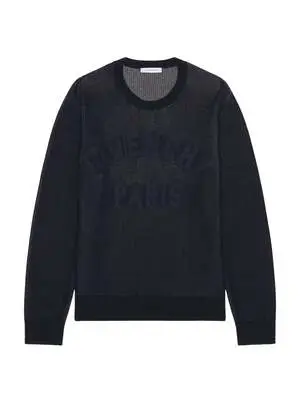 Givenchy Logo Mesh Knit Sweater - Navy