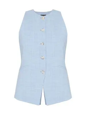 BOSS BLACK Sleeveless Button-detailed Waistcoat - Grey