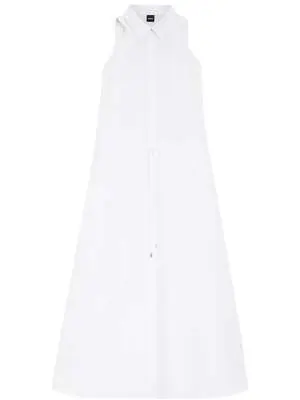 BOSS BLACK Sleeveless Collared Shirt Dress - White