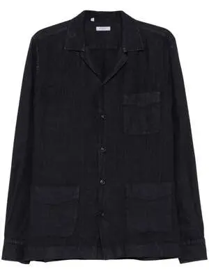 Boglioli Classic Lightweight Linen Shirt For Perfect - Navy