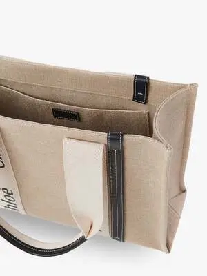 Chloé Woody Linen Shoulder Bag - Multicolor