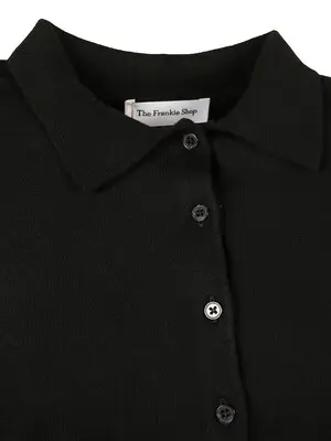 THE FRANKIE SHOP Croydon Wool Blend Polo Shirt - Black