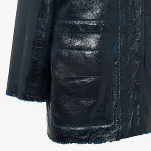 Fendi High-neck Leather Blouson With Sheepskin Lining