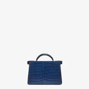 Fendi Peekaboo Iseeu Xcross Bag In Crocodile - Blue