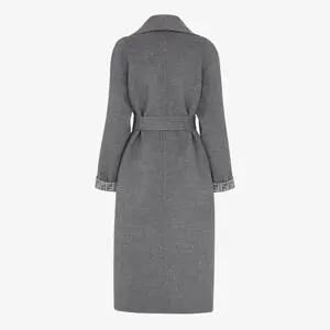 Fendi Wool Midi Coat With Shawl Collar And Matching Belt