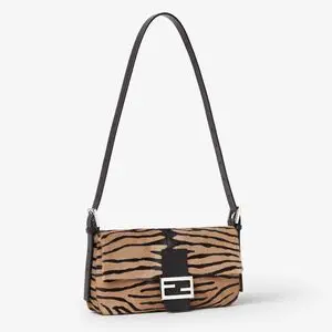 Fendi Baguette® Tiger Print Pony-effect Calfskin Bag - Brown