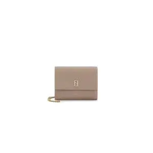 Fendi Ff Continental With Chain - Grey