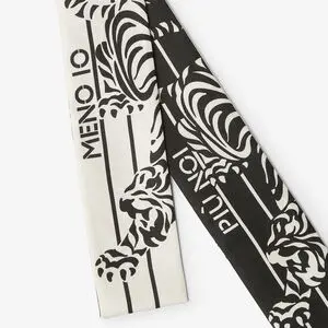 Fendi Wrappy Silk Scarf With Tiger And Lettering Motif