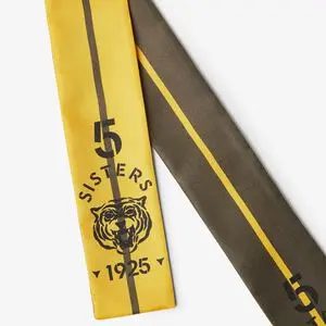 Fendi Wrappy Silk Scarf With 5 Sisters Motif