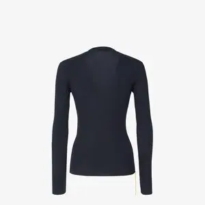 Fendi Long-sleeve Ribbed Wool V-neck Jumper