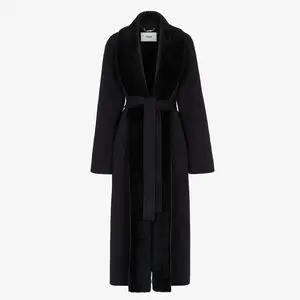Fendi Wrap Coat With Shawl Collar - Black