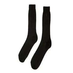 Fendi Ribbed Cotton Crew Socks - Black